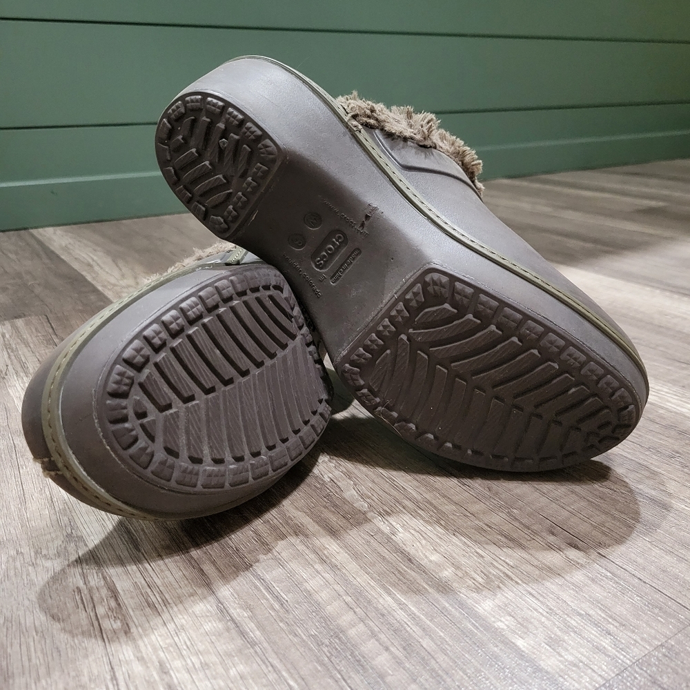Lined Faux Fur Crocs Cobbler Clogs - Gem